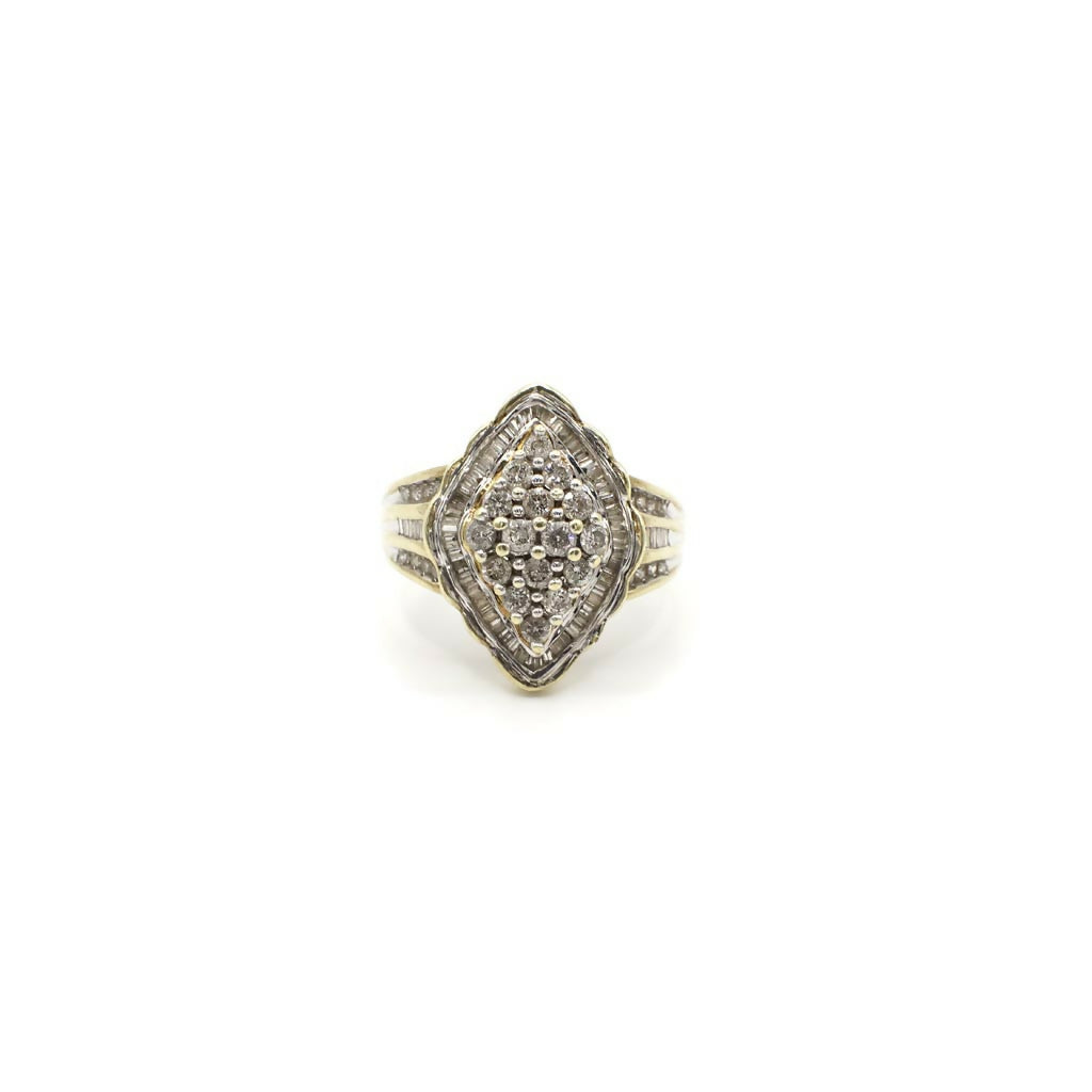 Vintage Genuine Diamond and 10K Gold Hollow Cluster Ring – HobbyBobbins