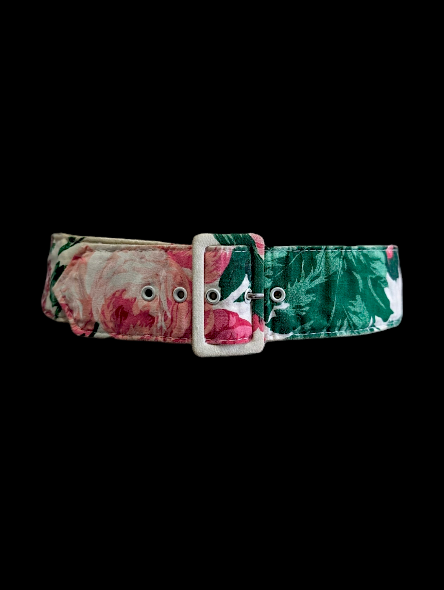 1980s Wide Rose Belt with Water Foliage and Wildflowers – HobbyBobbins